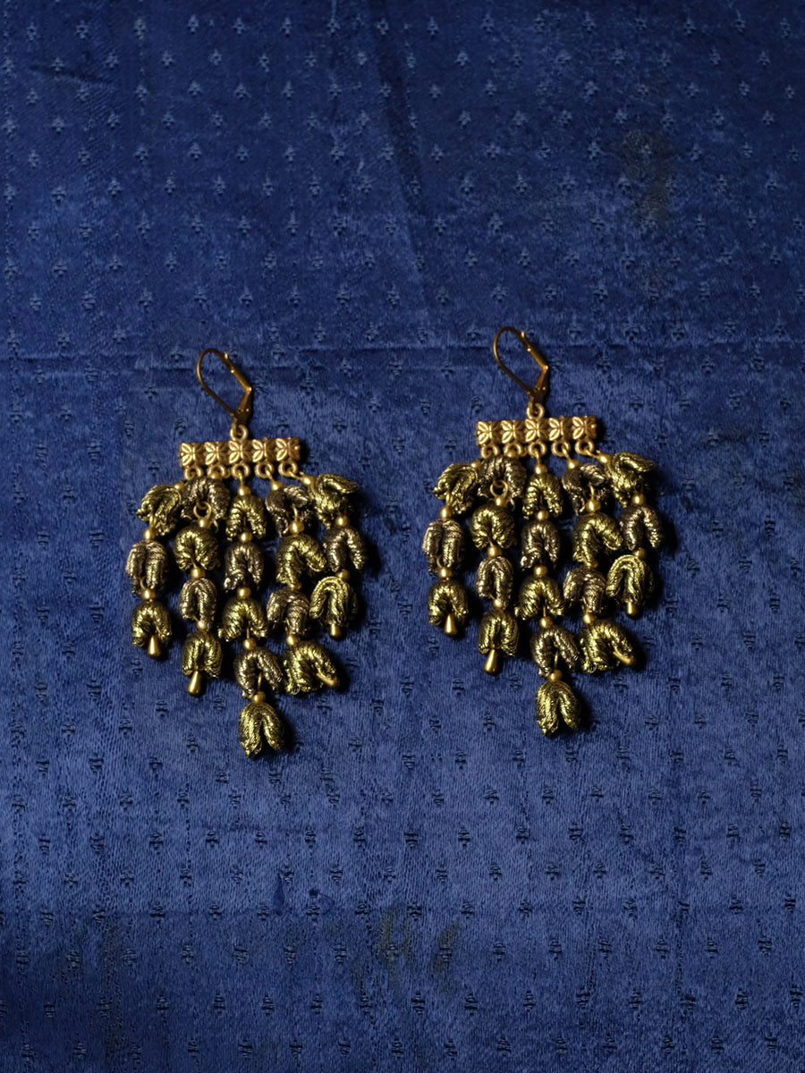 Kinkini Earring Black Antique Gold – Pure Ghee Designs