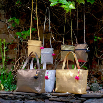 Pure Ghee Designs - textile bags, potlis, upcycled bags, vegan bags