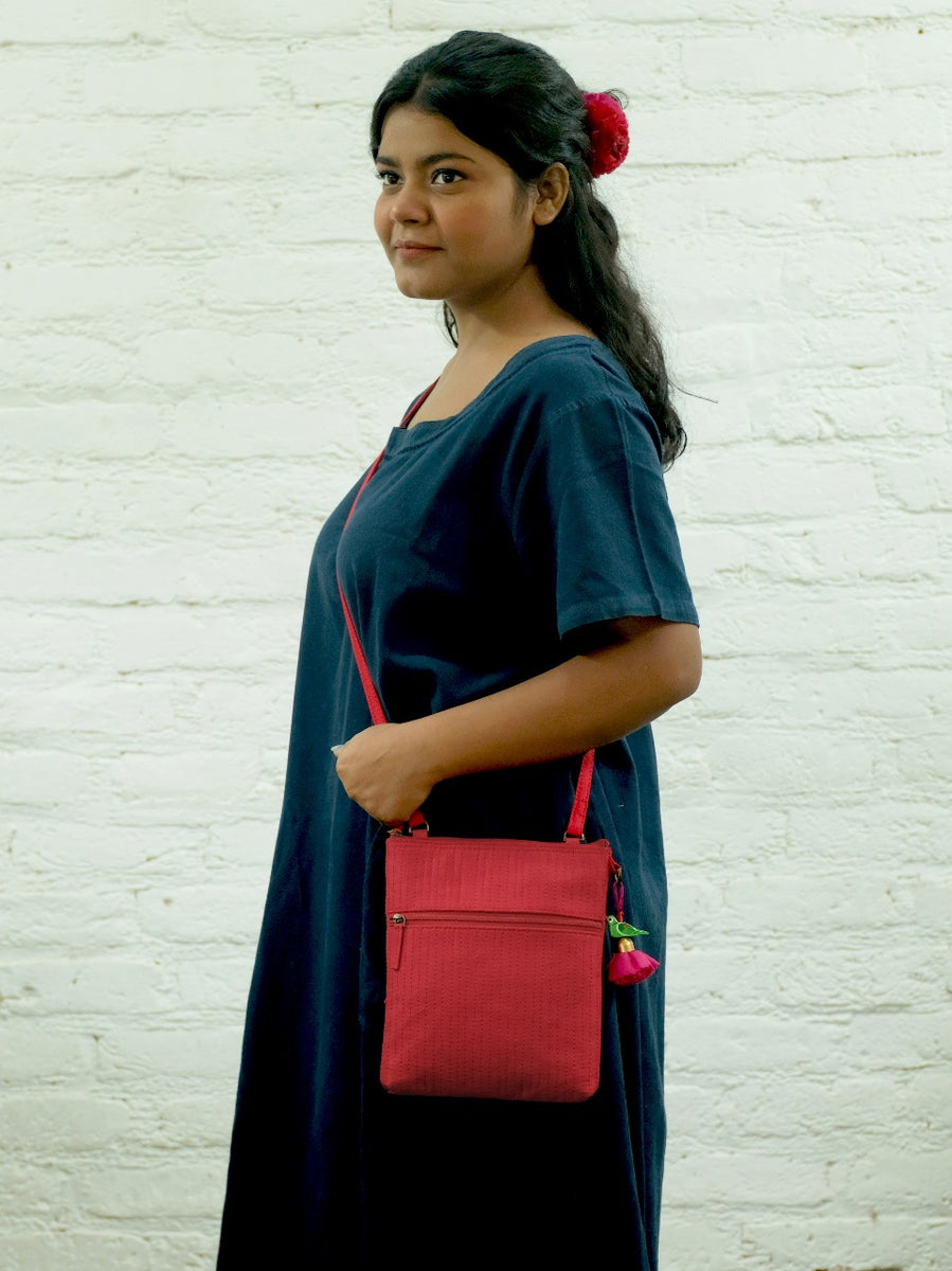 Red Quilted Ria Bag – Pure Ghee Designs