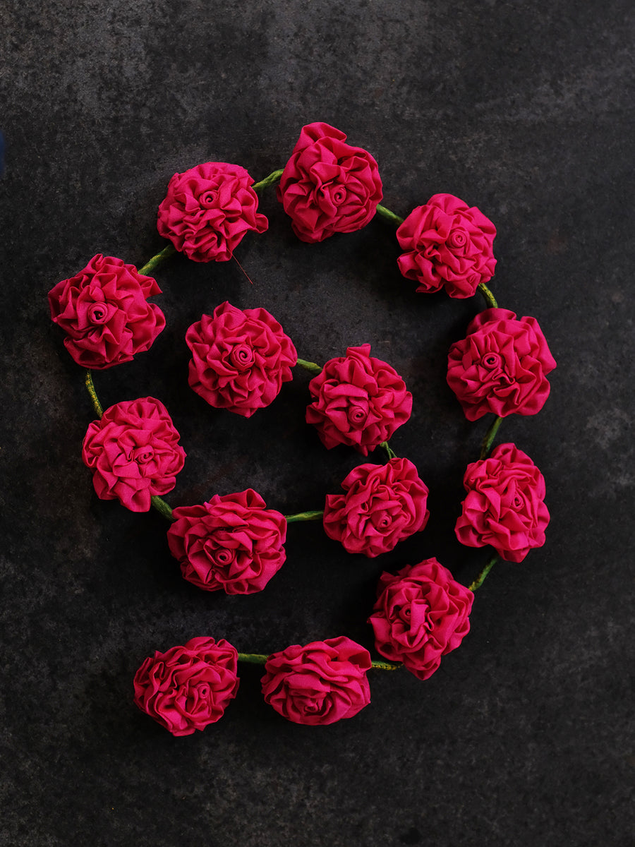 Pink Gulab Gajra long – Pure Ghee Designs