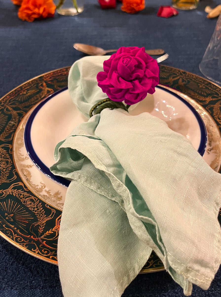 Pink Gulab Napkin Rings - Set of 4 – Pure Ghee Designs