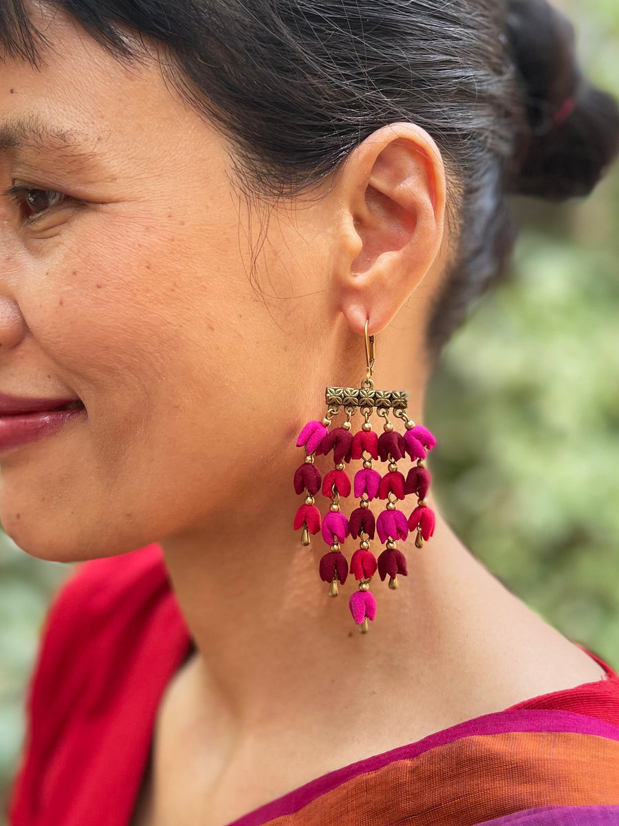 Kinkini Red Multi Earrings – Pure Ghee Designs