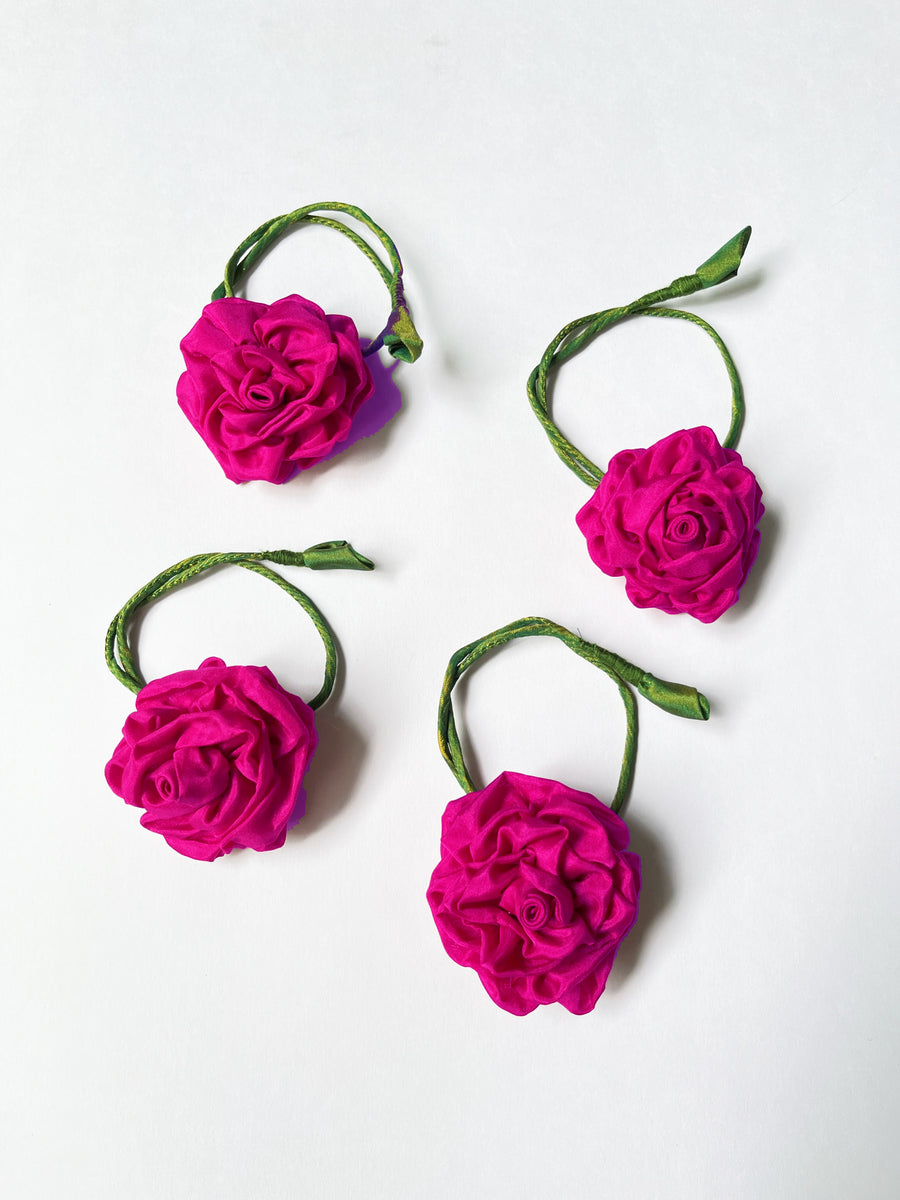 Pink Gulab Napkin Rings - Set of 4 – Pure Ghee Designs